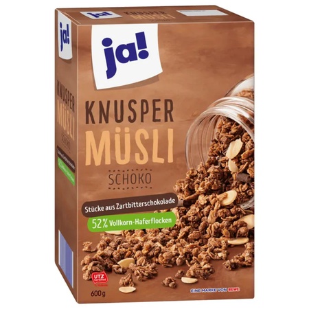 ja! Knusper Müsli Schoko 600g - Gebackenes Müsli mit 5% ...